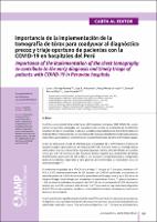 Importancia de la implementación de la tomografía de tórax para coadyuvar al diagnóstico precoz ...